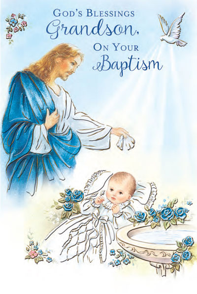 GRANDSON BAPTISM GREETING CARD | Greetings of Faith