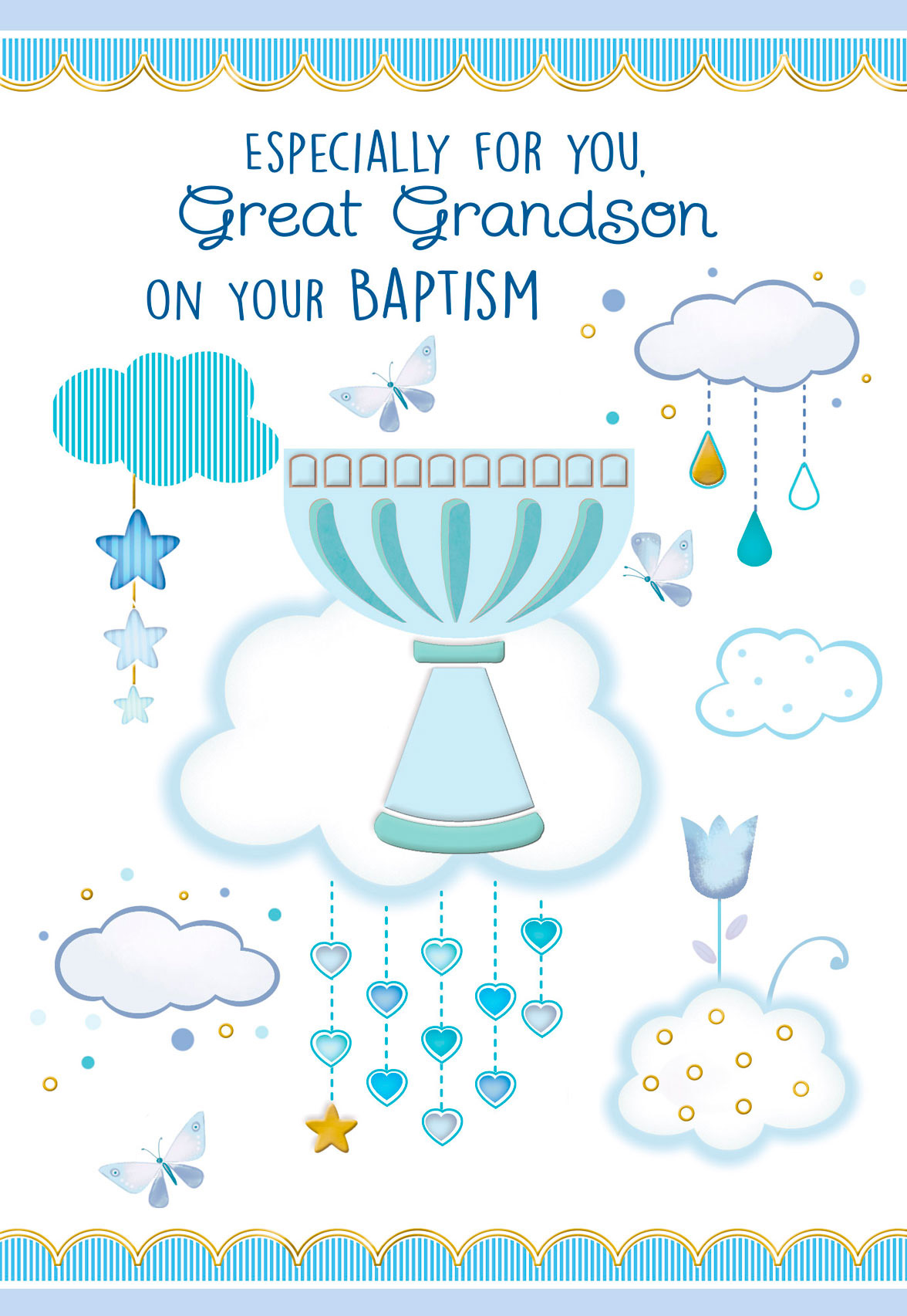 GREAT GRANDSON BAPTISM GREETING CARD | Greetings of Faith