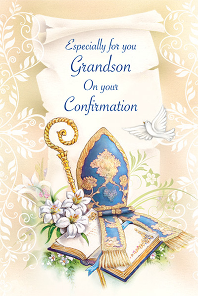 GRANDSON CONFIRMATION GREETING CARD | Greetings of Faith