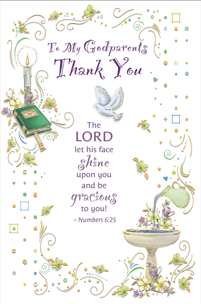GODPARENTS THANK YOU GREETING CARD | Greetings of Faith